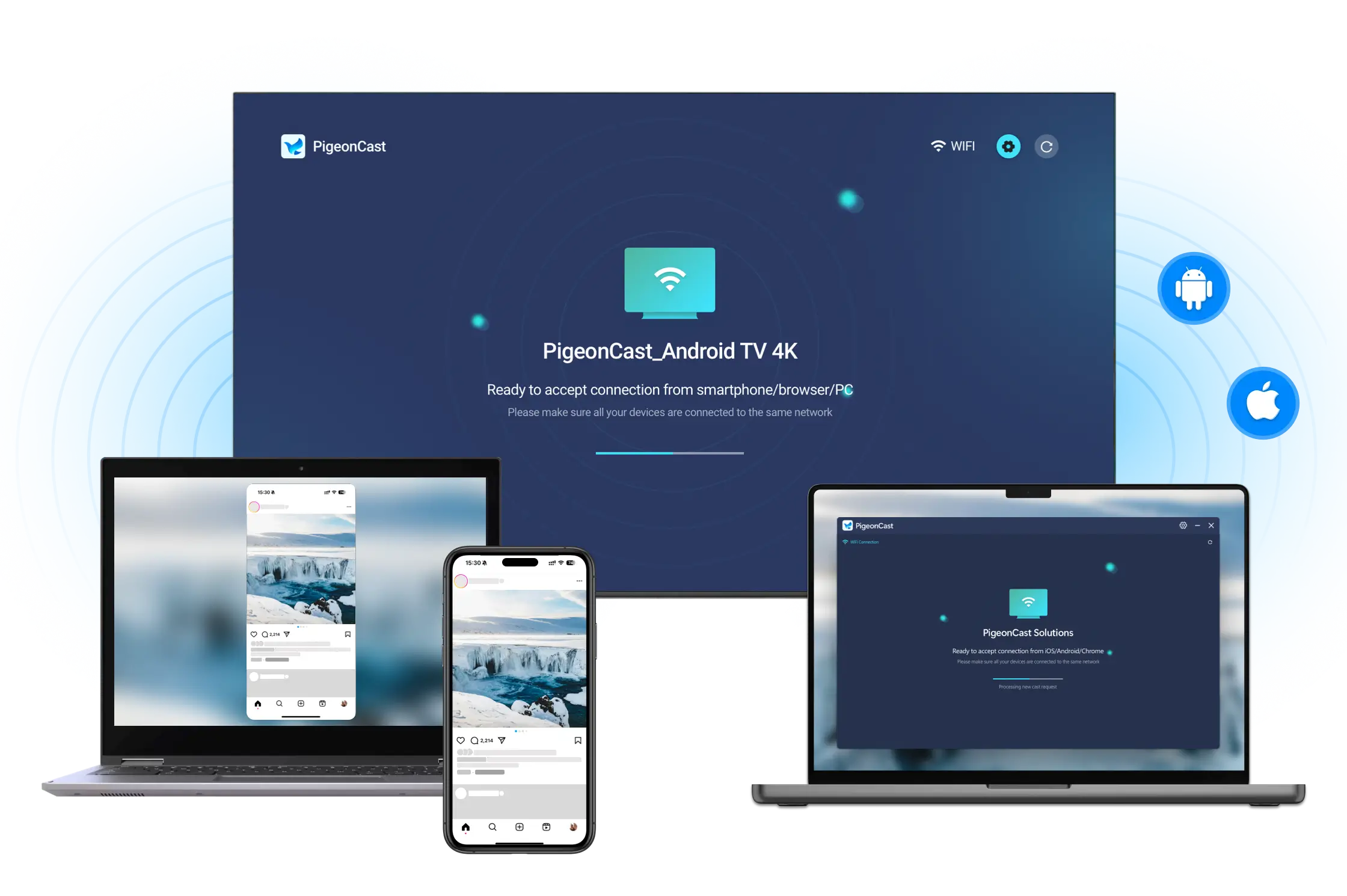 PigeonCast - Easy Screen Mirroring for iPhone/Android/PC/TV